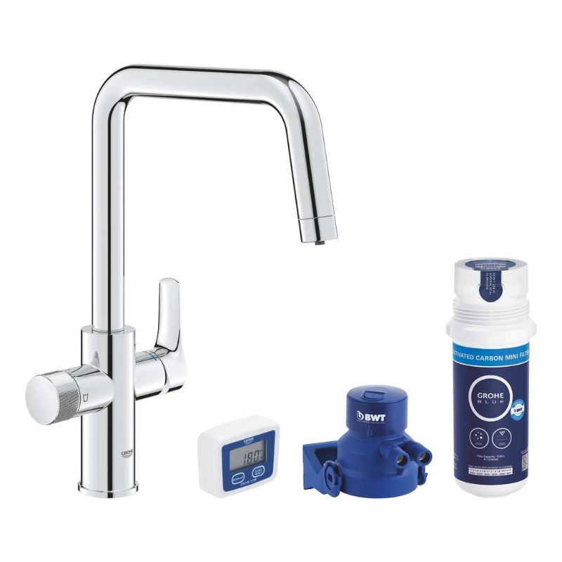 Grohe Blue Pure Start Starter Kit with Activated Carbon Filter U-Spout ...