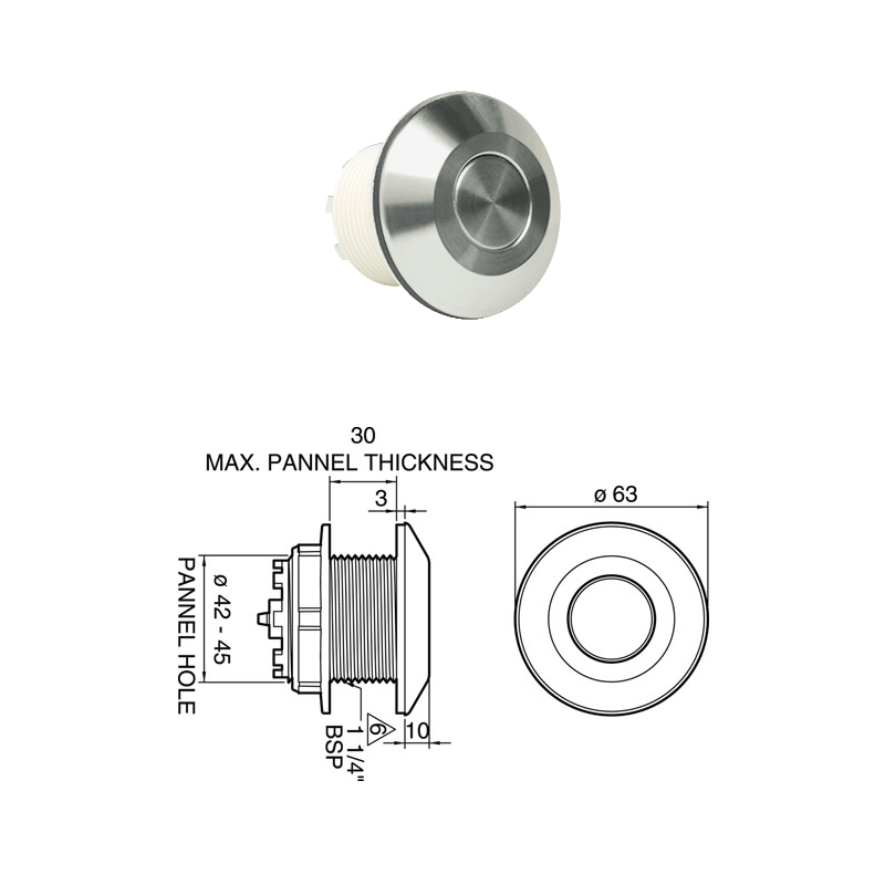 Grohe single push button - stainless steel | Grohe 38497SD0 | National ...