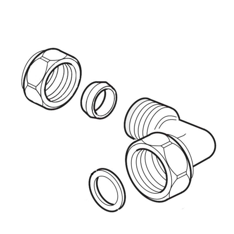 Rada 1/2" inlet elbow assembly | Rada 408.82 | National Shower Spares