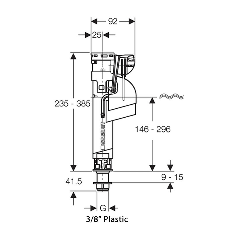 Geberit Type 360 fill valve bottom connection (3/8" plastic) | Geberit ...