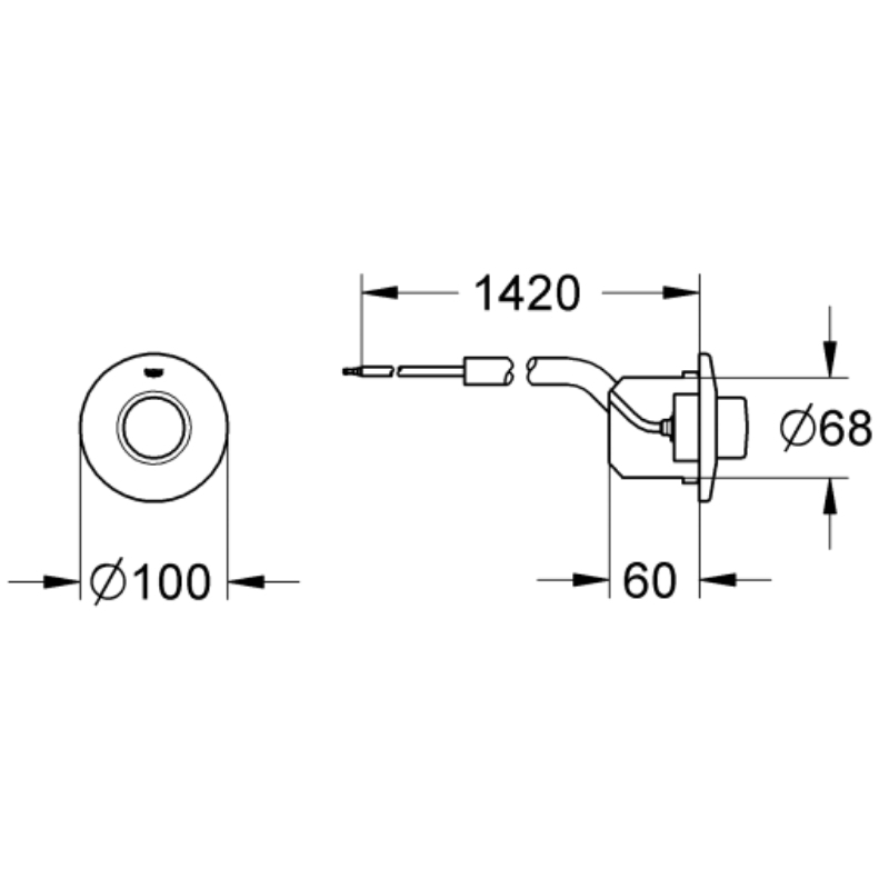 Grohe Air Single Flush Push Button - Chrome | Grohe 37060000 | National ...