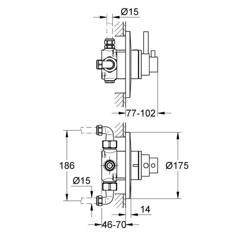 Grohe Avensys Modern Dual recessed - 34224 000 | Grohe 34224000 ...