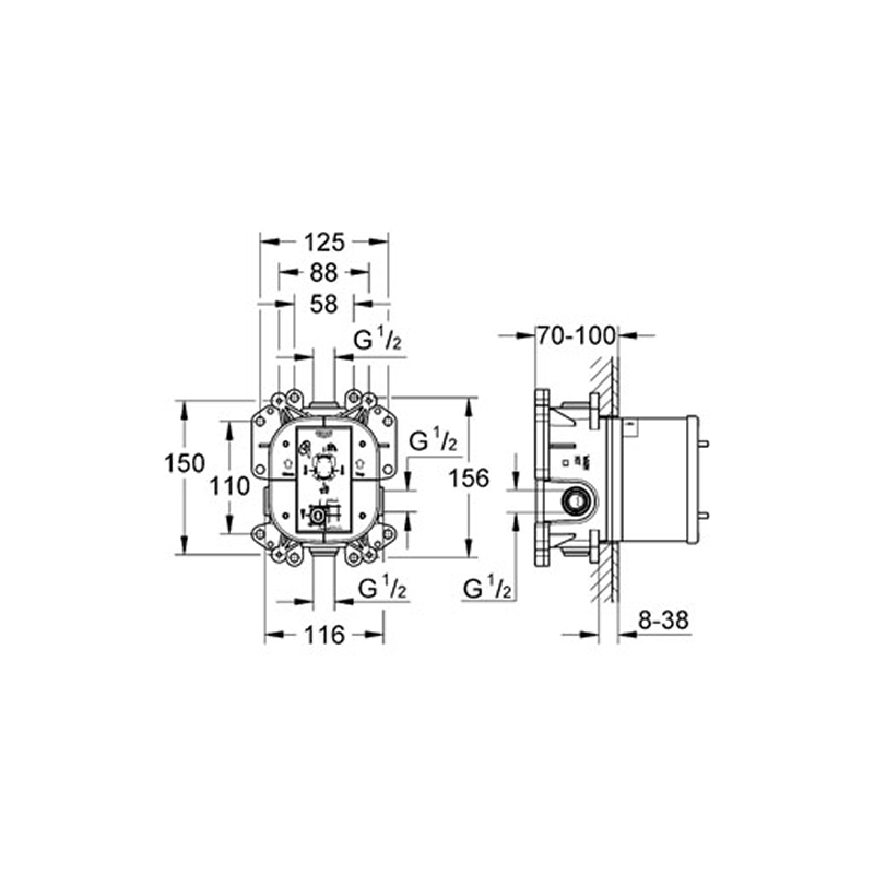 Grohe Rapido E universal single lever manual mixer valve | Grohe ...
