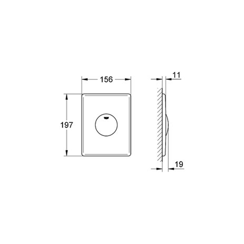 Grohe Skate mechanical push wall plate (single flush) - chrome | Grohe ...