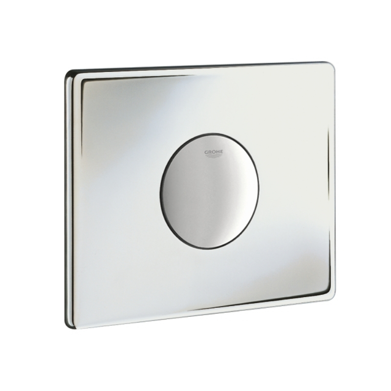 Grohe Skate mechanical push wall plate (single flush) - chrome | Grohe ...