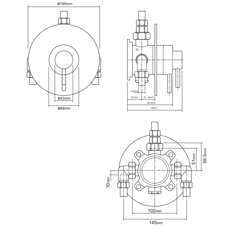 Triton Elina Built-In Concentric Type 3 TMV Mixer Shower With Grab Rail ...